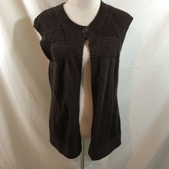Northcrest | Sweaters | Northcrest Brown Button Sleeveless Sweater ...